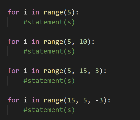 Python For I In Range Python Examples