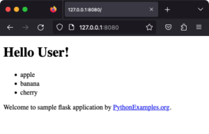 For Loop in HTML Template in Python Flask - Python Examples